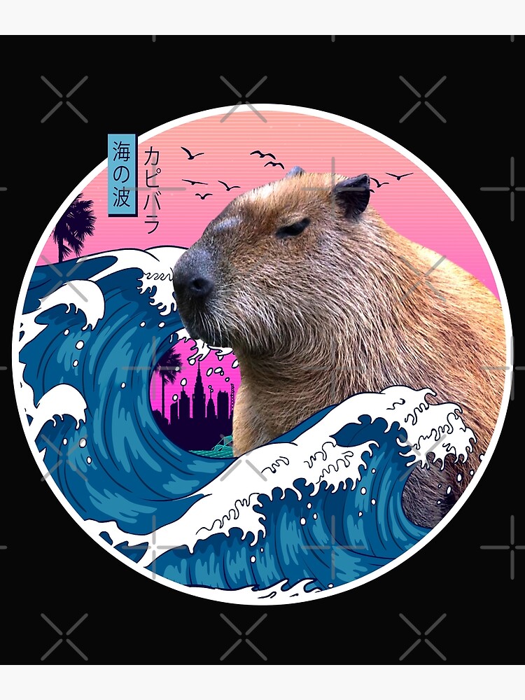 "kanagawa japanese the great wave Rodents capybara " Photographic Print ...