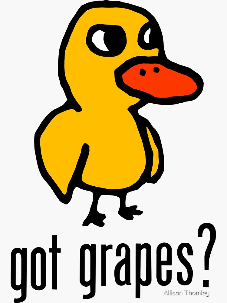 "Duck Got Grapes" Sticker for Sale by allisonthom | Redbubble