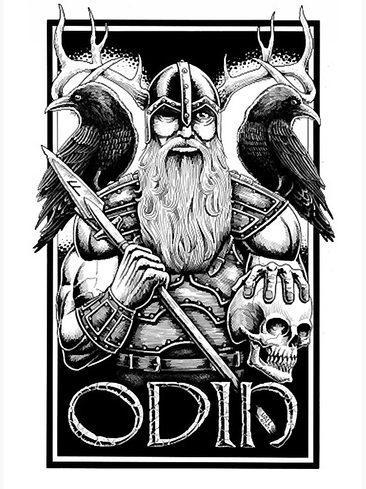 "Odin the All father - black and white " Poster for Sale by VxqmjQJ ...