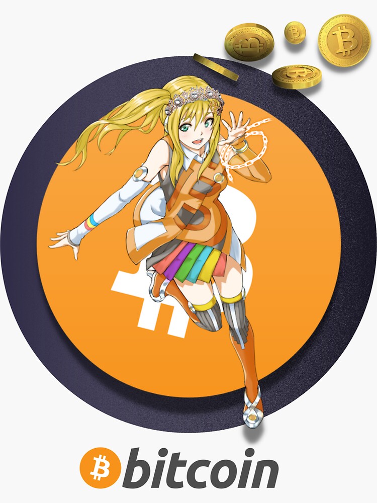 "Bitcoin Anime Girl" Sticker for Sale by Toadlyart | Redbubble