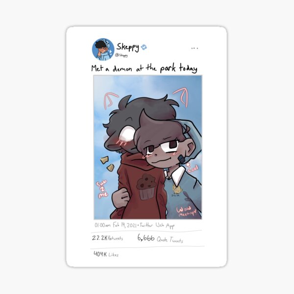 "Skephalo meetup meme" Sticker by ChickenSoupUwU | Redbubble