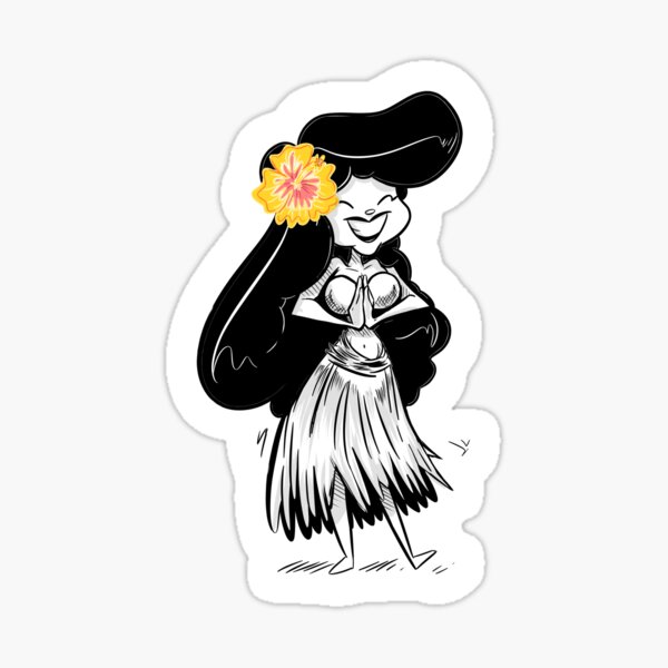 "Hula Girl " Sticker by TurboToaster | Redbubble