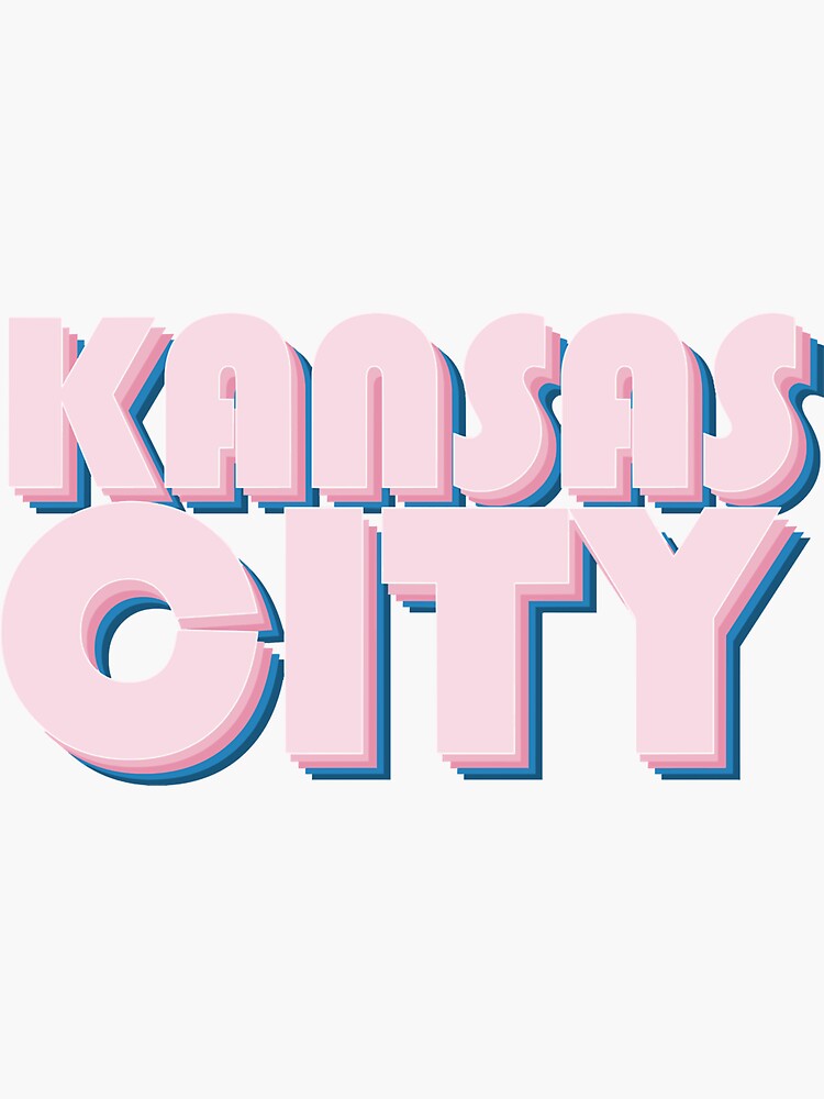 "Pink-Blue Kansas City" Sticker for Sale by ruxseuniong | Redbubble