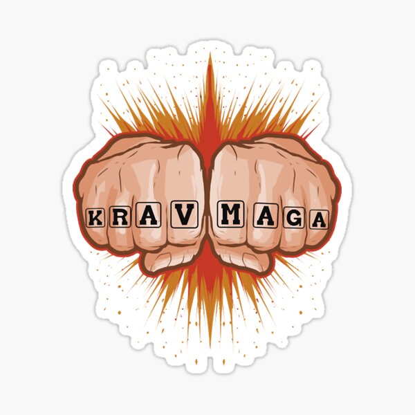 "Krav Maga Combat Fist Fighter Defense Martial Art T-Shirt" Sticker for ...
