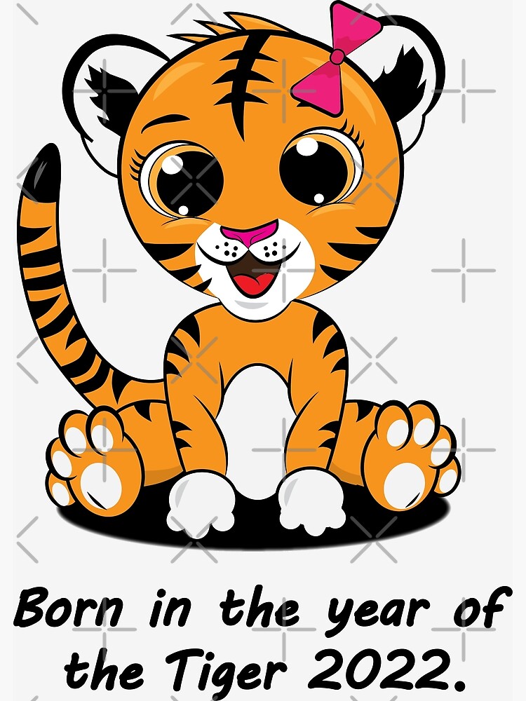 "Chinese new year 2022 baby tiger girl" Poster by TyrantDigiArt | Redbubble
