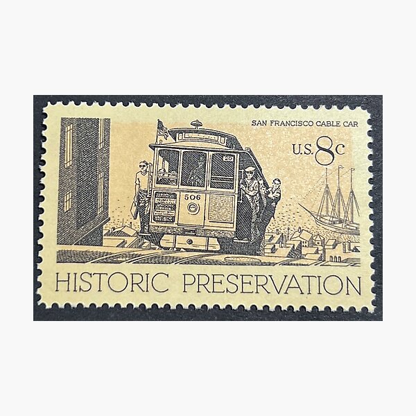 Impression photo « Téléphérique de San Francisco Timbre-poste vintage ...