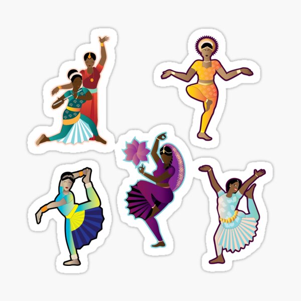 "Bharatanatyam : Classical Indian Dancers Set of 5" Sticker by ...