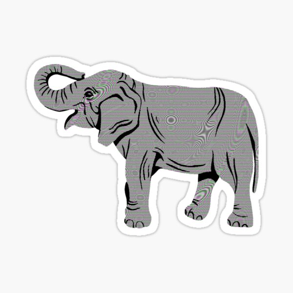 "Colorful TV Static Elephant Blue Version" Sticker for Sale by Cora ...