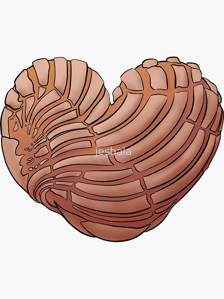 "Heart Concha Pan Dulce" Sticker for Sale by jesbala | Redbubble