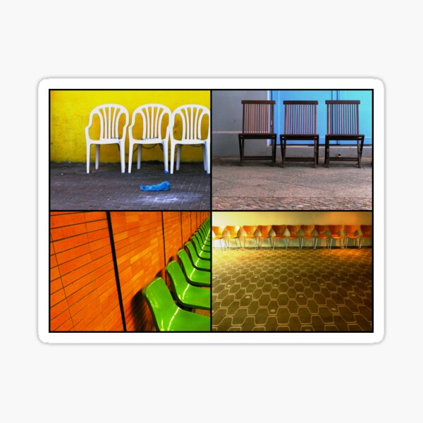 "Chairs Collage" Sticker for Sale by TalBright | Redbubble