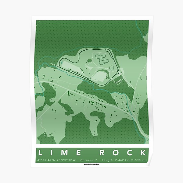 "Lime Rock Park -- Track Map" Poster by MoshoboMakes | Redbubble
