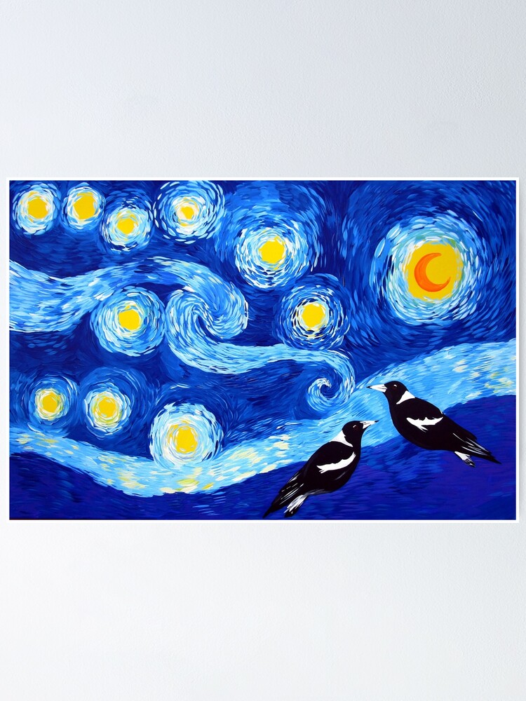 "Starry Night Australian Parody " Poster for Sale by CateJacobs | Redbubble