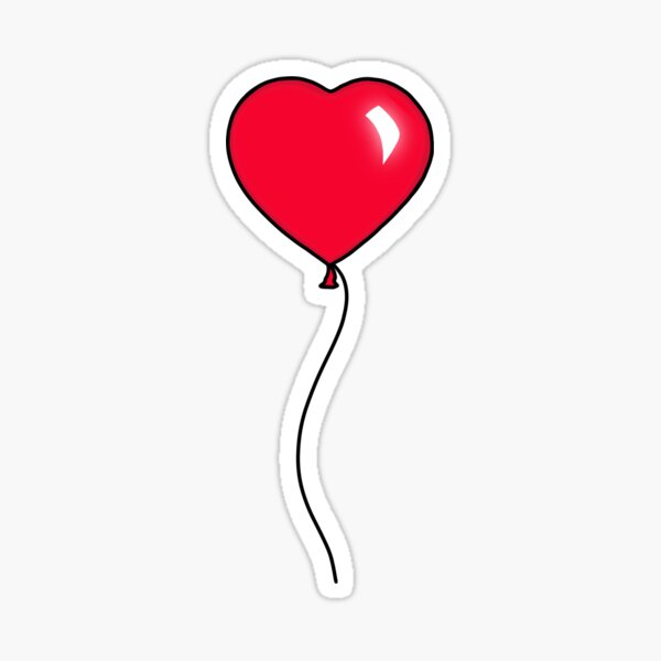 "Heart balloon " Sticker for Sale by Janelleybean | Redbubble