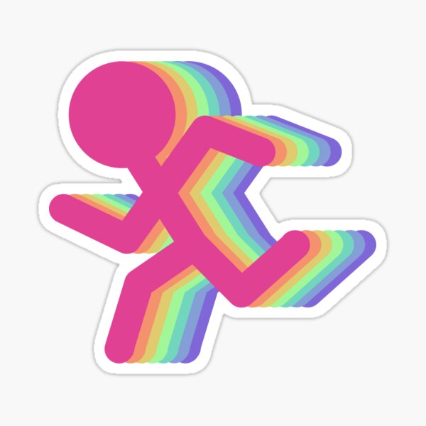 "Rainbow Running Man" Sticker for Sale by JGD-Prints | Redbubble