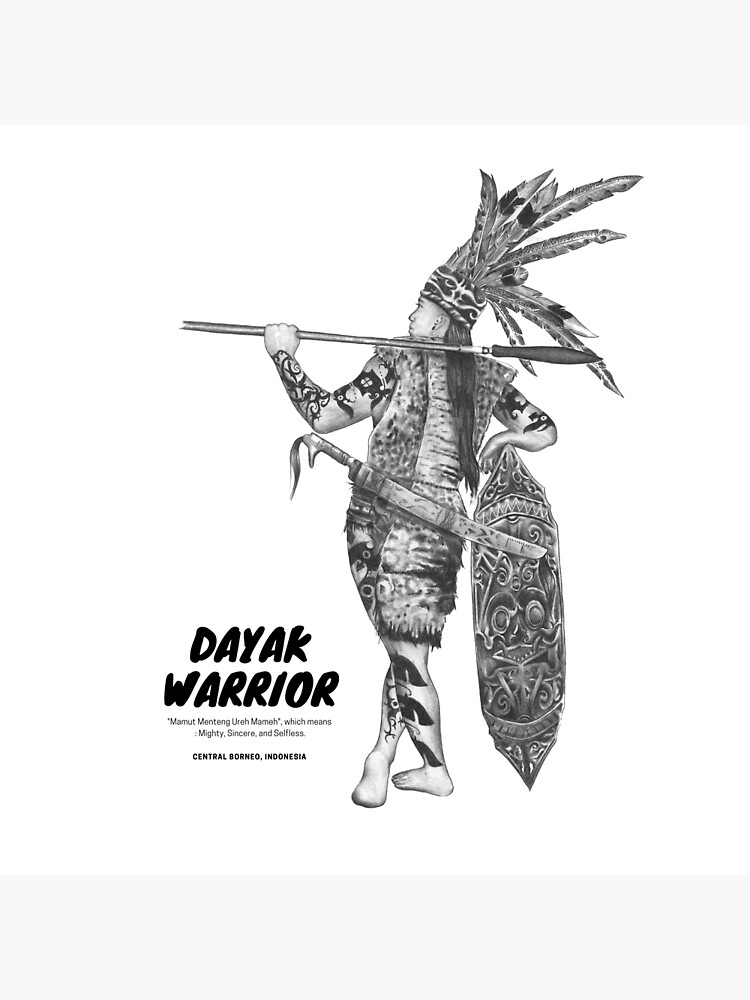 "Borneo Dayak Culture - Dayak Warriors original sketch." Art Print for ...