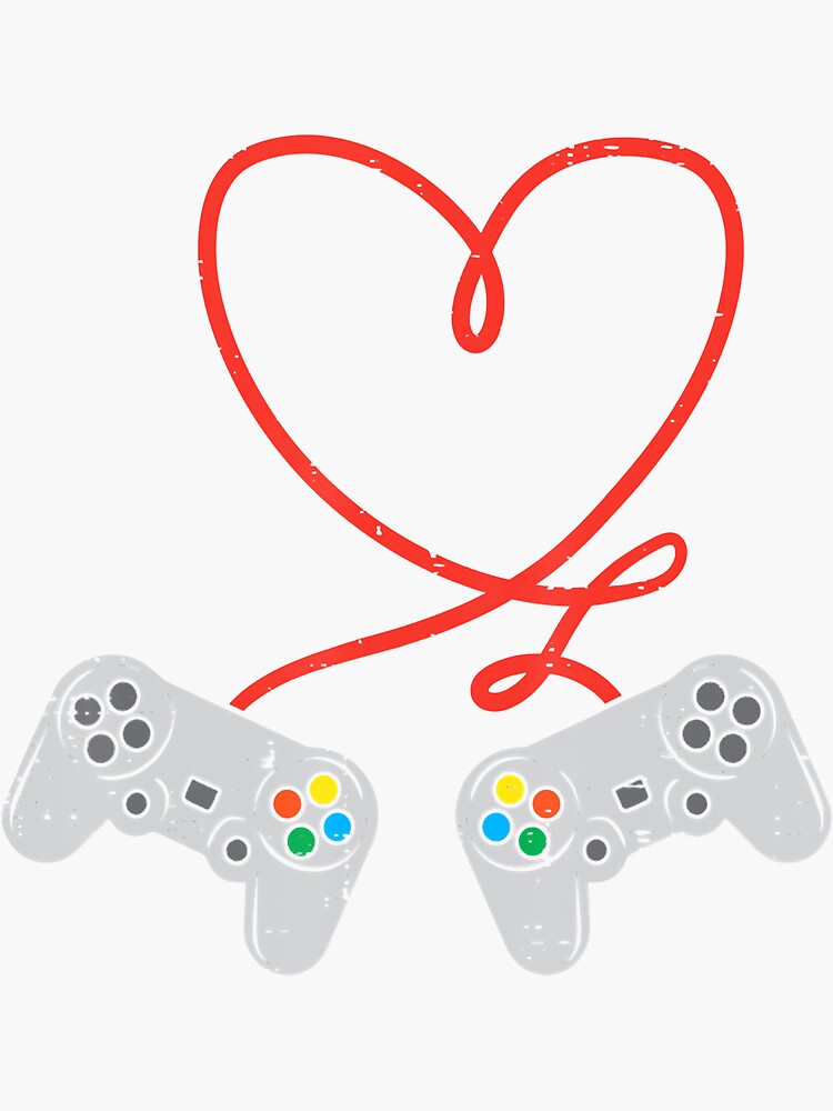 "Game Controller Heart Mens Valentines Day Gamer Boys" Sticker by ...