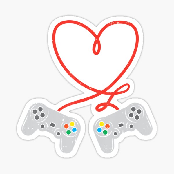 "Game Controller Heart Mens Valentines Day Gamer Boys" Sticker by ...