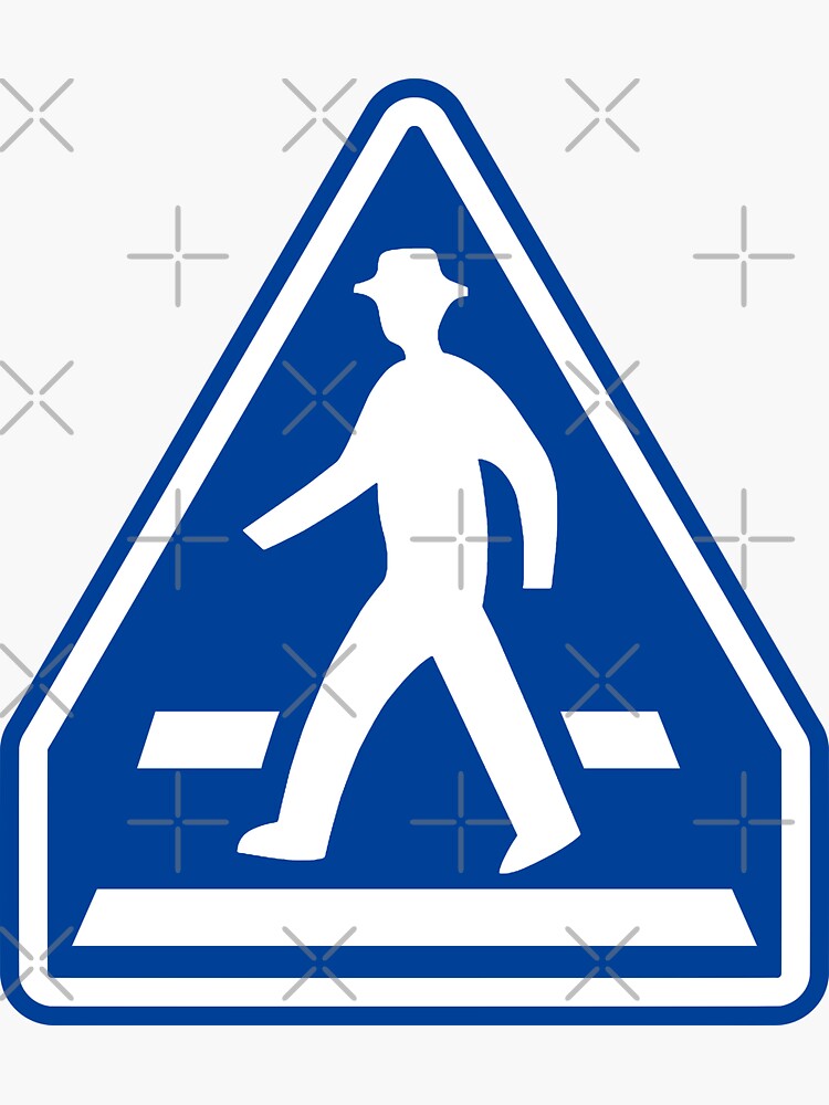 "Japanese Pedestrian Crossing Sign" Sticker for Sale by MrKShirts ...