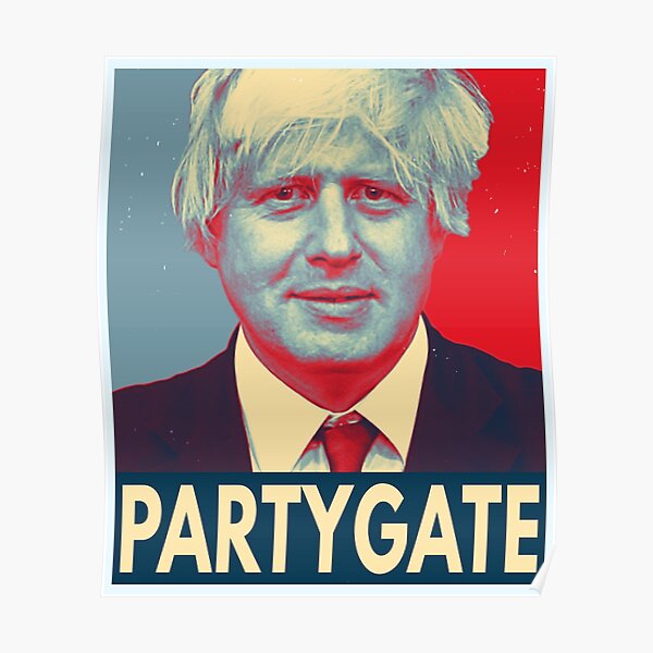 "Partygate (Vintage Retro Iconic Poster Design • Funny Viral Twitter ...