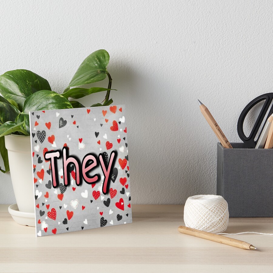 "Gender neutral valentine pronouns " Art Board Print by PRONOUNS-R-US ...