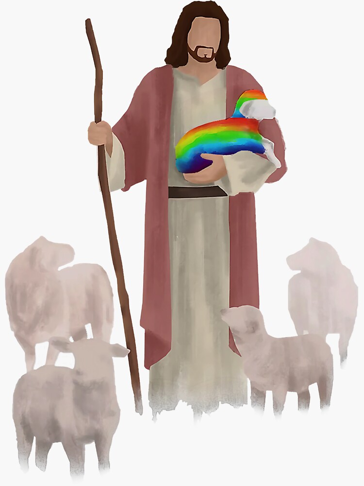"Jesus Rainbow Lamb Lgbt Gay Pride" Sticker by Trendygap1905 | Redbubble
