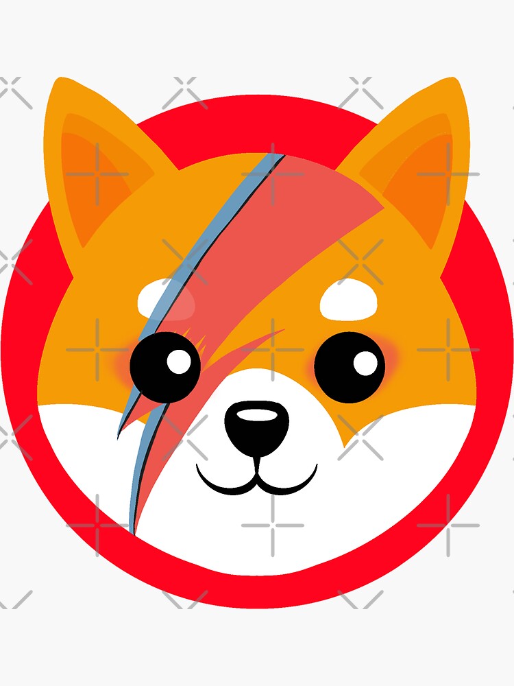"Shiba Inu Bowie SHIB" Sticker for Sale by rtom13 | Redbubble