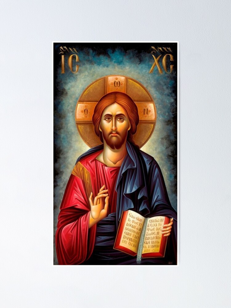 Poster « ic xc nika icône jésus christ le pentocrator orthodoxe », par AndreaFanou | Redbubble