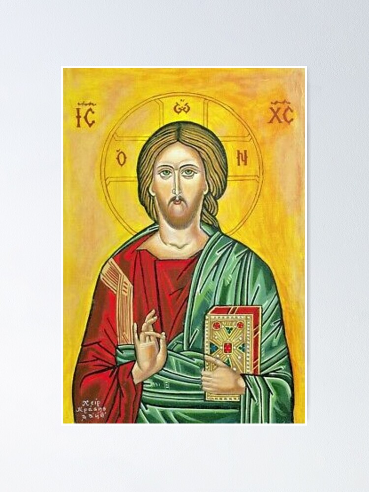 "ic xc nika Jesus Christ icon" Poster for Sale by AndreaFanou | Redbubble