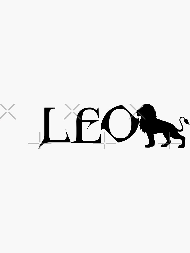 "Leo Horoscope - Celtic Gothic Black Text - Lion Silhouette" Sticker ...