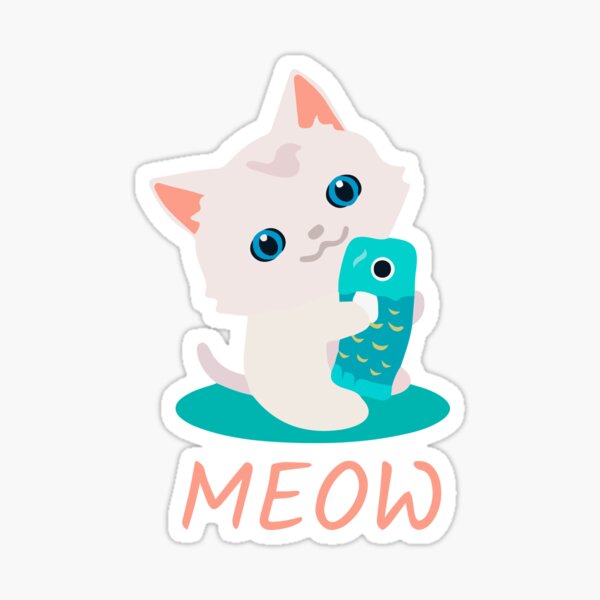 "Meow Cat" Sticker by MounirMery | Redbubble