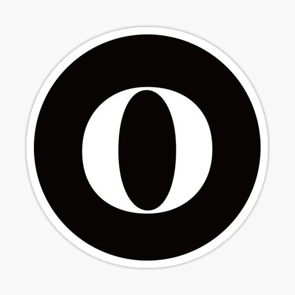 "Minimal Black Circle - White Letter O" Sticker for Sale by TakeAJoy ...