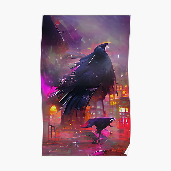 "Trippy Crow-Zeichnung" Poster von McVeighArt | Redbubble