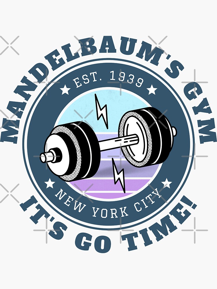 "Mandelbaum's Gym" Sticker for Sale by ladylaughprints | Redbubble