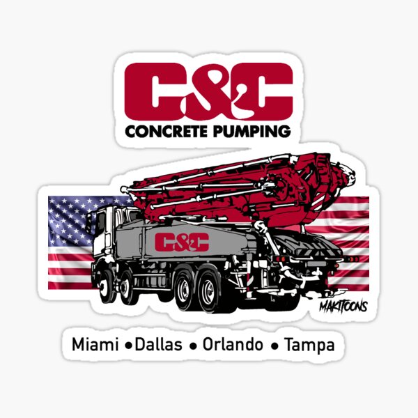 "C&C Concrete Pumping" Sticker for Sale by Makitoons | Redbubble