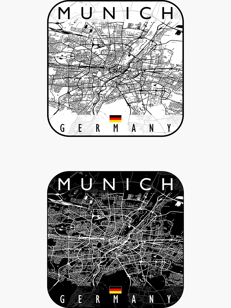 "MUNICH MAP GERMANY Sticker Pack" Sticker for Sale by hatimelhag ...