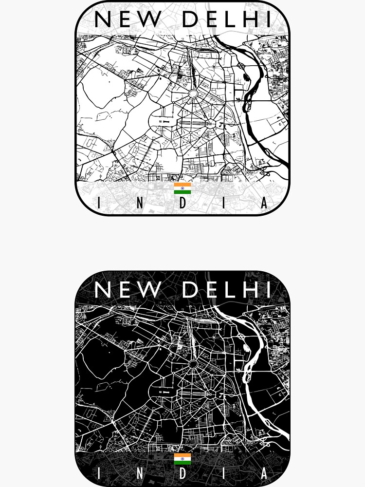 "NEW DELHI MAP INDIA Sticker Pack" Sticker for Sale by hatimelhag ...