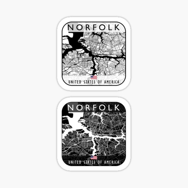 "NORFOLK MAP USA Sticker Pack" Sticker for Sale by hatimelhag | Redbubble