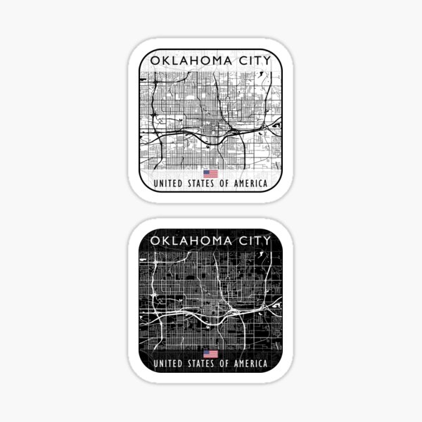 "OKLAHOMA CITY MAP USA Sticker Pack" Sticker by hatimelhag | Redbubble