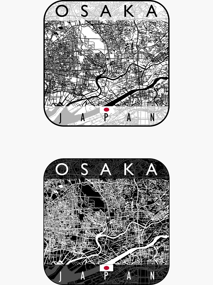 "OSAKA MAP JAPAN Sticker Pack" Sticker for Sale by hatimelhag | Redbubble