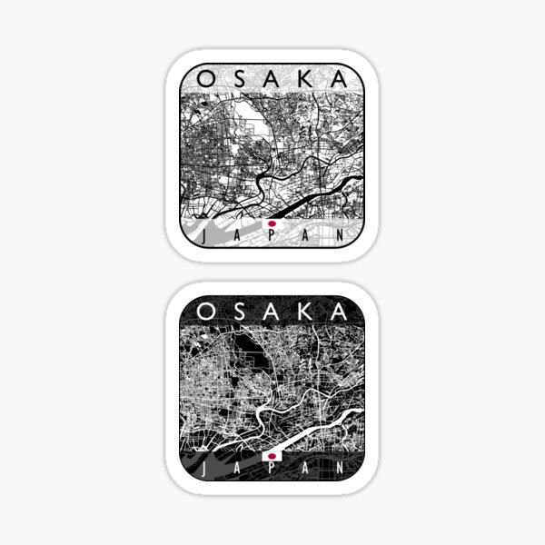 "OSAKA MAP JAPAN Sticker Pack" Sticker for Sale by hatimelhag | Redbubble