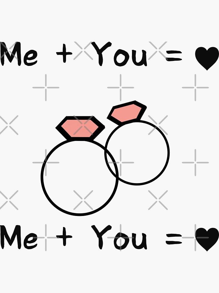 Valentine's Day】Me plus You = Love - White ver." Sticker for Sale by ...