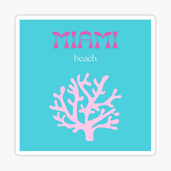 "preppy miami beach wall art" Sticker by strwbrrysunrise | Redbubble