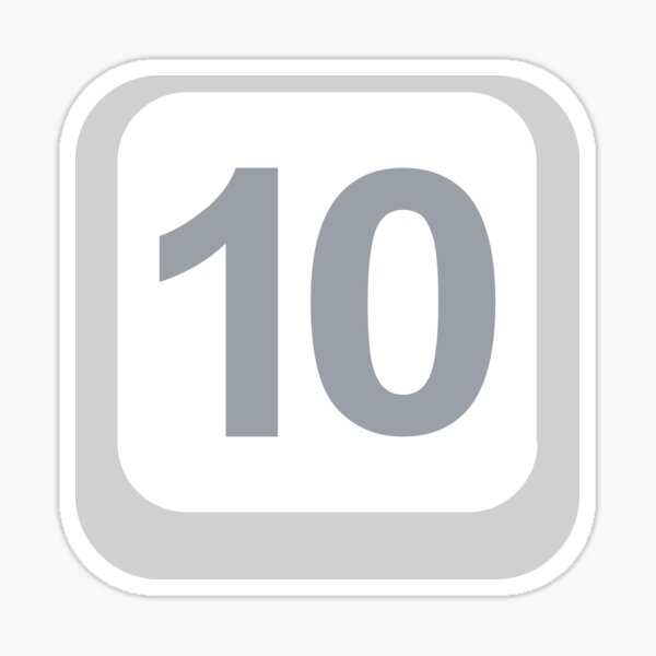 "Keycap 10 Number 10" Sticker for Sale by MKMemo1111 | Redbubble