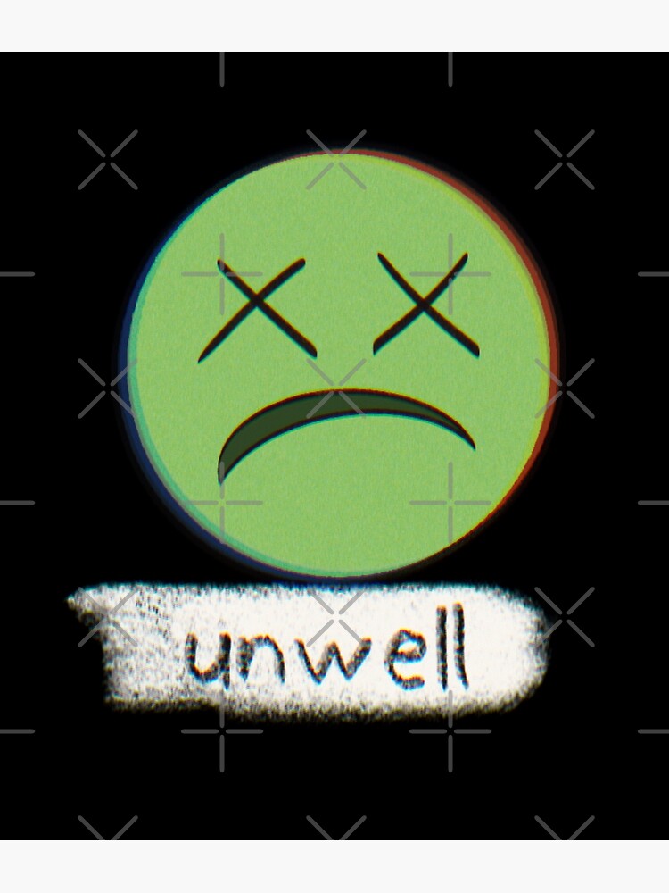 "Green sick unwell face " Poster for Sale by Madebyjadee | Redbubble