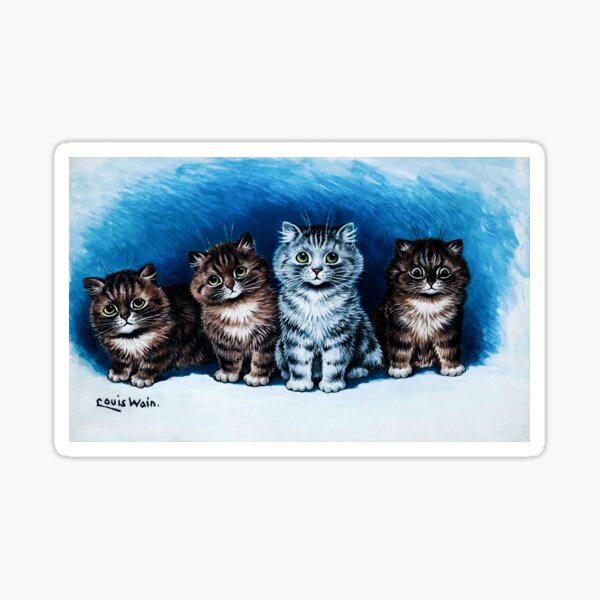 "The Beauty Chorus Four Kittens by Louis Wain" Sticker for Sale by ...