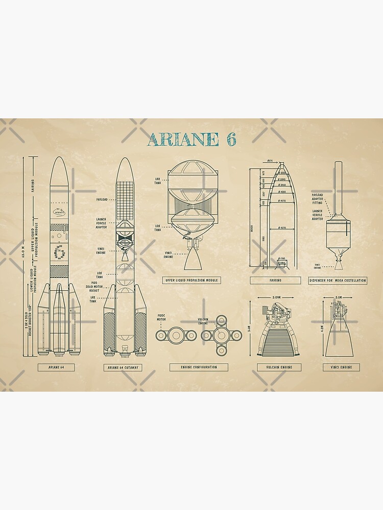"Ariane 6 (Parchment) Horizontal Version" Poster for Sale by BGALAXY ...
