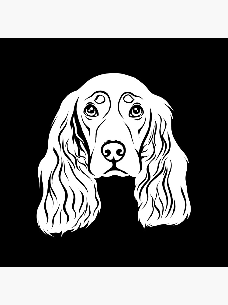 "Cocker Spaniel Line Art Black" Poster for Sale by lineartdesigner ...