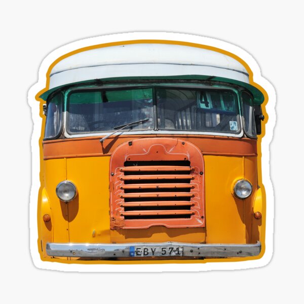 "Traditional Vintage Maltese Bus " Sticker for Sale by studio838 ...