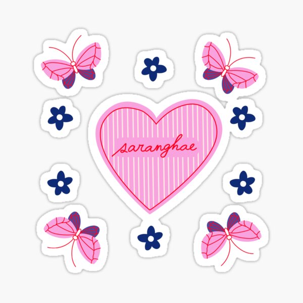 "Saranghae, Korean Love, 사랑해, I Love You - set" Sticker for Sale by art ...