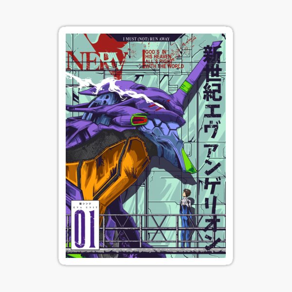 "Neon Genesis Evangelion Eva 1" Sticker for Sale by CharlotteKnar ...